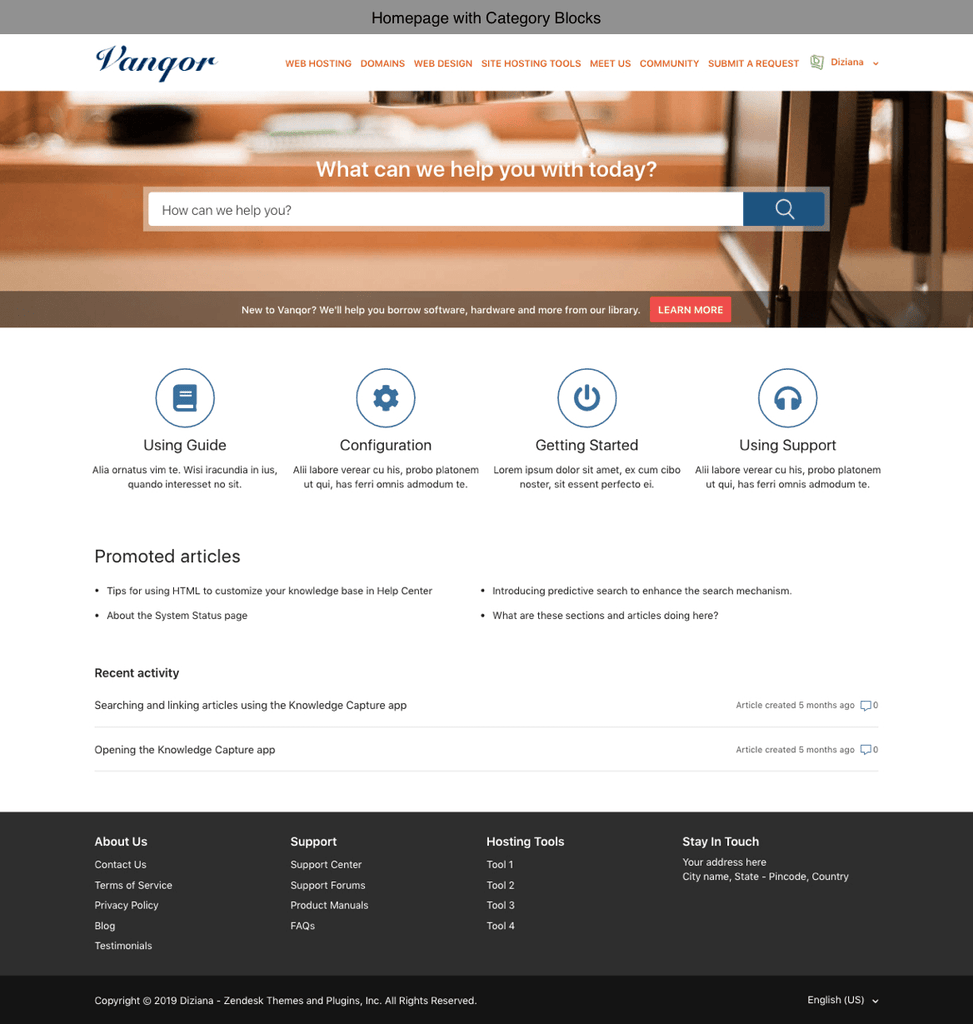 Vanqor | Zendesk Themes | Responsive | Customizable | Diziana